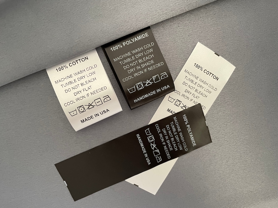 Personalized Care Labels, Custom Fabric Content Tags, Garment Satin ...