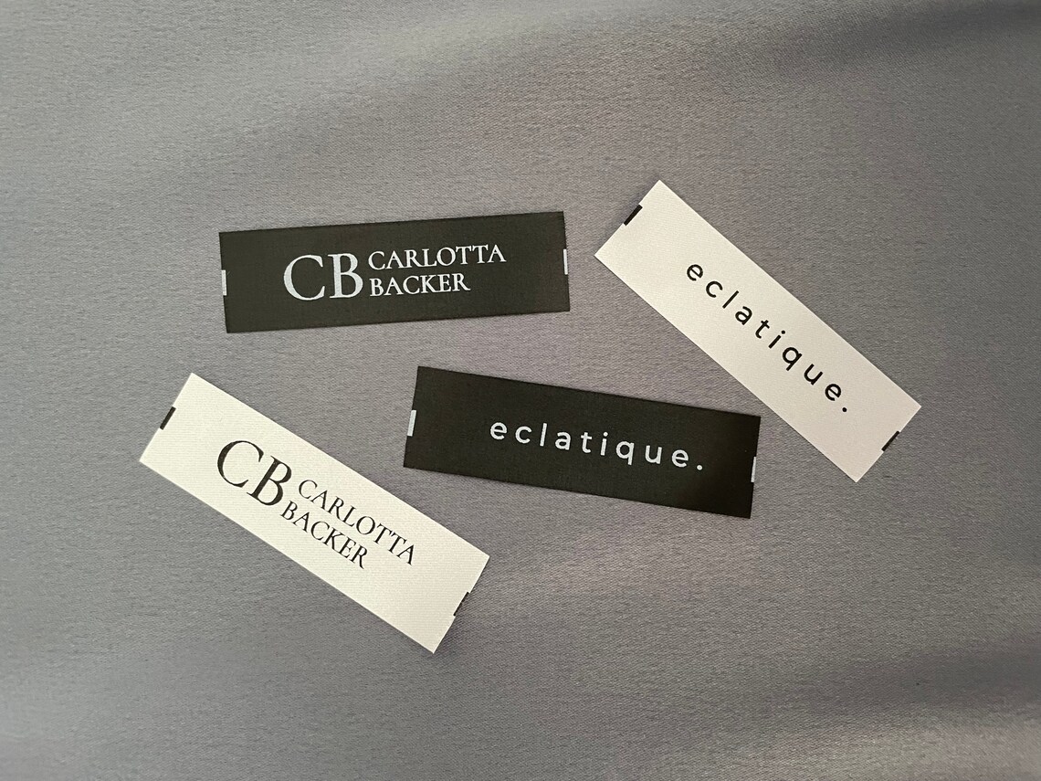 Set of 100 Soft Satin Labels in Cream, Black or White, Personalized ...
