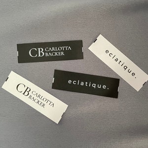 Set of 100 Soft Satin Labels in Cream, Black or White, Personalized ...