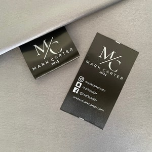 Custom Black Labels, Silky Satin Tags With Custom Logo/text on the ...