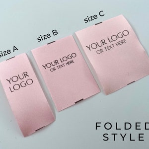 Pink Clothing Labels, Personalized Fold Over Tags, Custom Sewing Pink ...