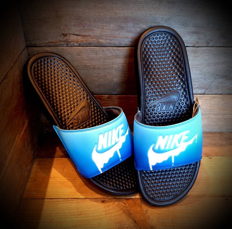 Custom Painted Sliders/slides/flip Flops/beach Sandals/air - Etsy