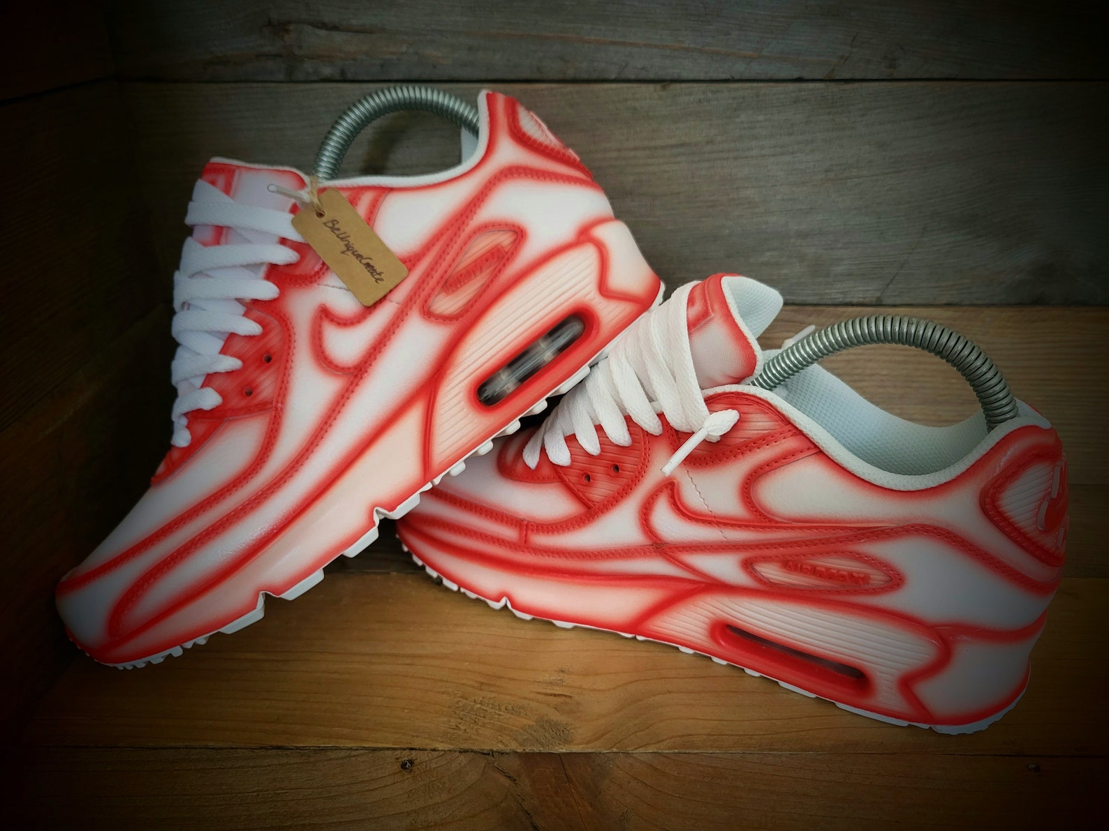 Custom Painted Air Max 90/sneakers/shoes/kicks/premium/personalised/red ...