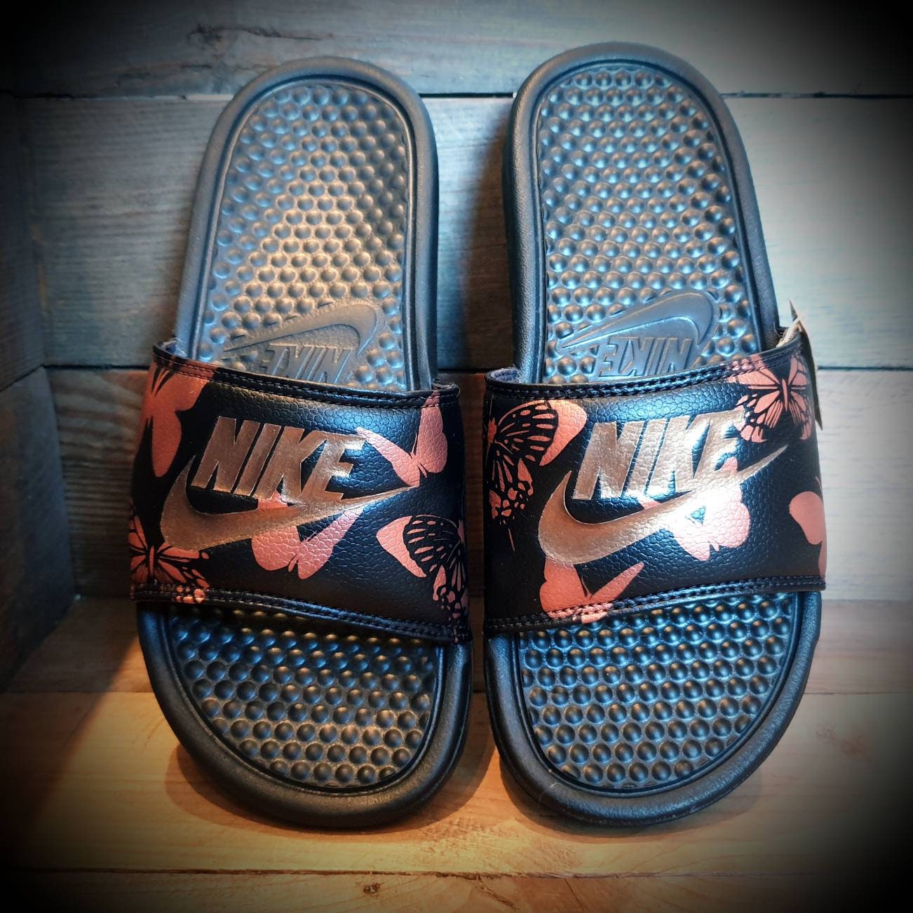 Custom Painted Sliders/slides/flip Flops/beach Sandals/air | Etsy