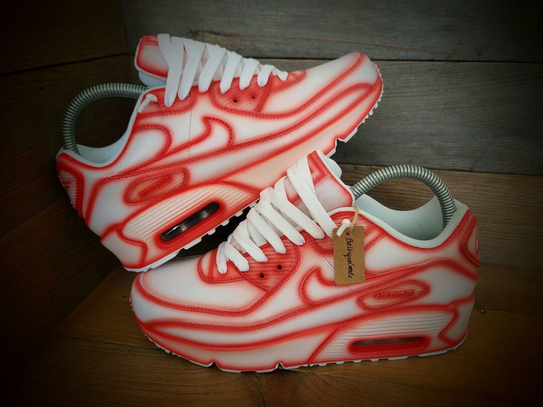 Custom Painted Air Max 90/sneakers/shoes/kicks/premium/personalised/red ...