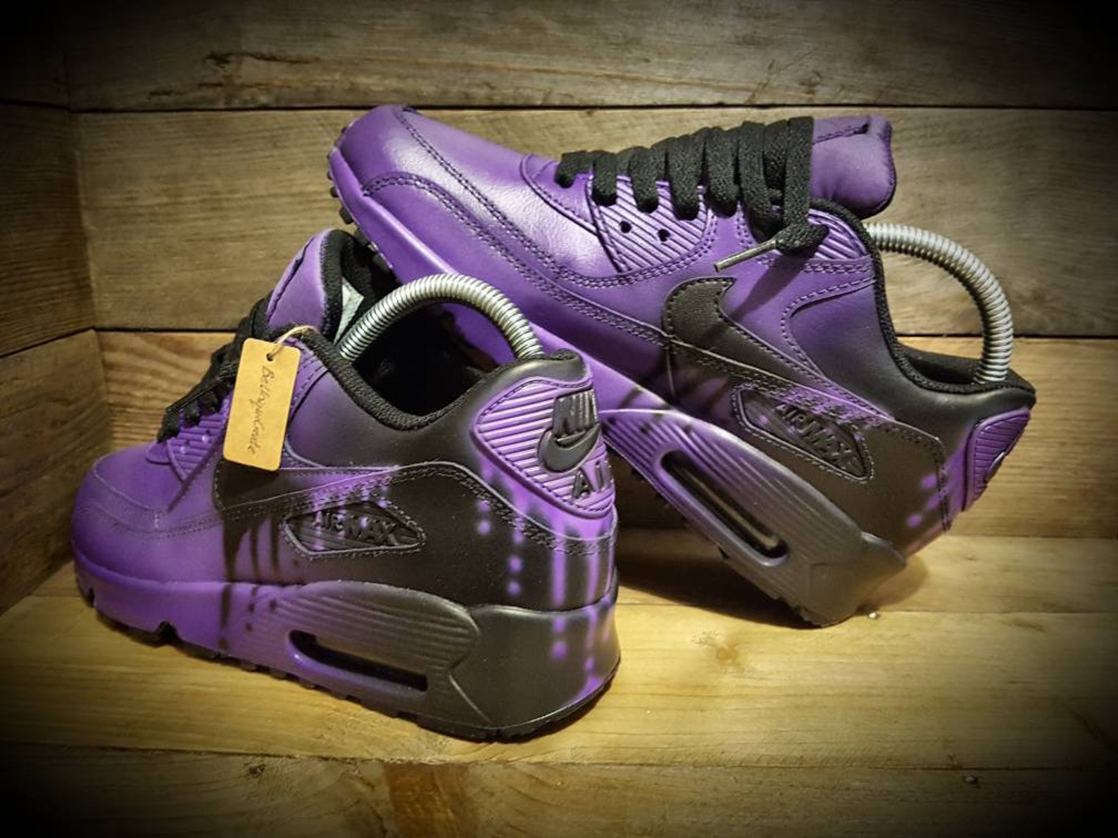 Custom Painted Air Max 90/sneakers/shoes/kicks/art/black Fade | Etsy UK