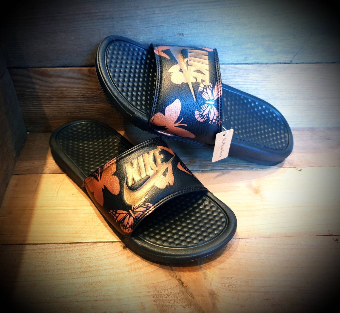 Custom Painted Sliders/slides/flip Flops/beach Sandals/air | Etsy