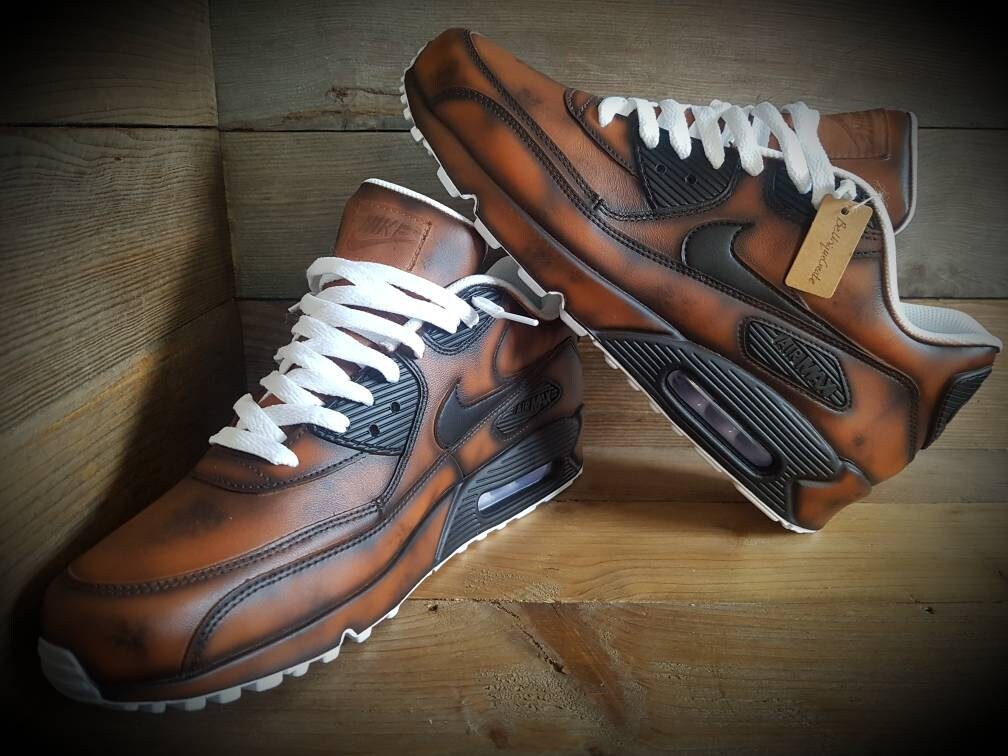 Custom Painted Air Max 90/sneakers/shoes/kicks/art/aged - Etsy UK