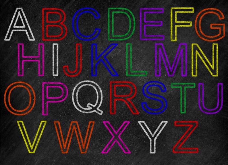 Chalkboard Clipart Alphabet / Chalkboard Letters / Chalk Alphabet Clip ...