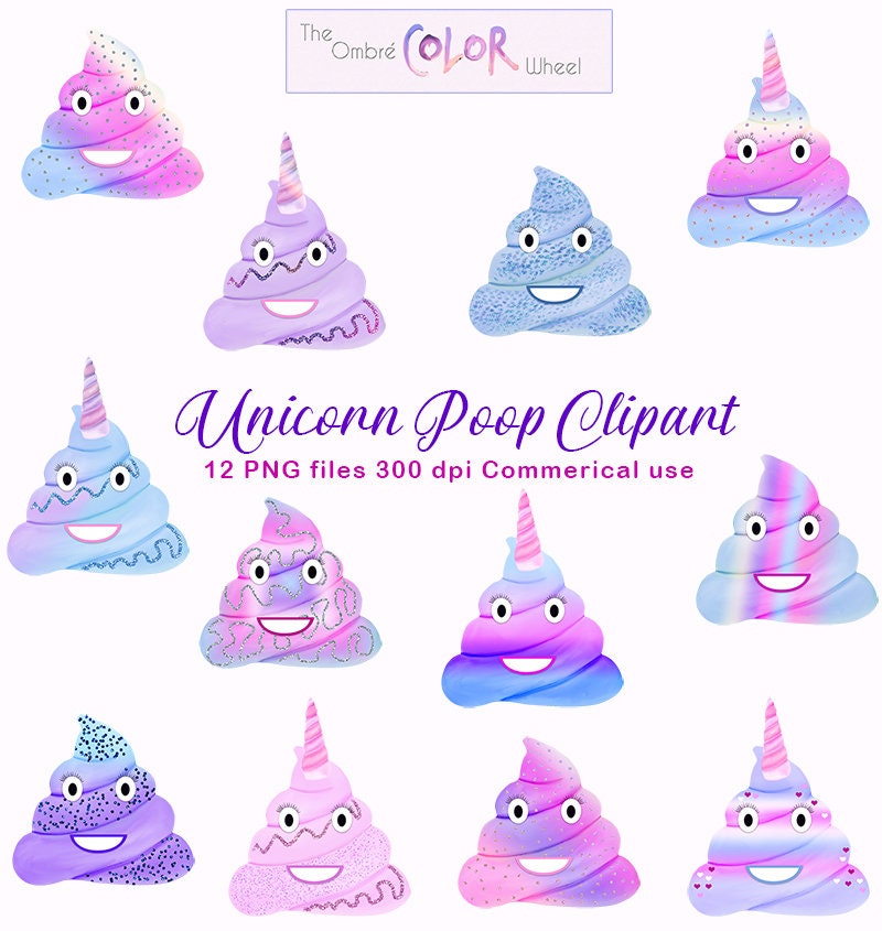 Unicorn Poop Clipart, Rainbow Poop, Emoji Poo, Poop, Clip Art, Png ...