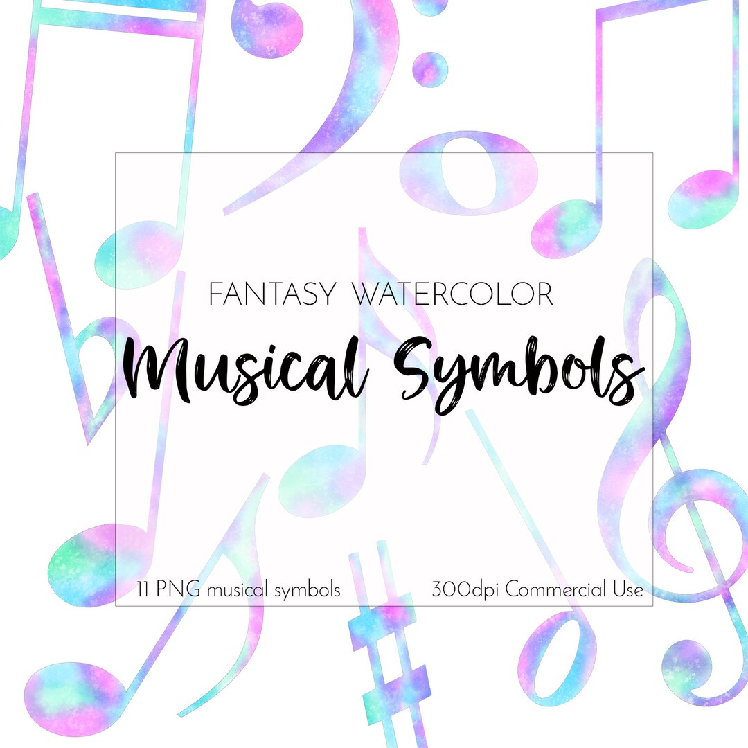 Watercolor Musical Notes, Watercolor Music Symbols, Music Clipart ...