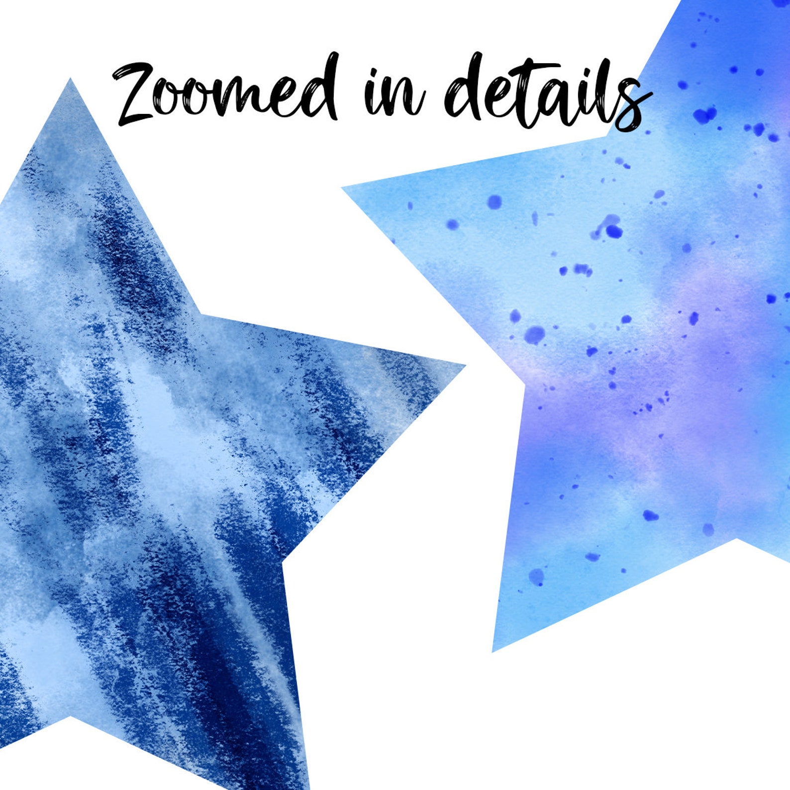 Blue Watercolor Star Clip Art, Blue Stars, Iridescent Stars, Galaxy ...