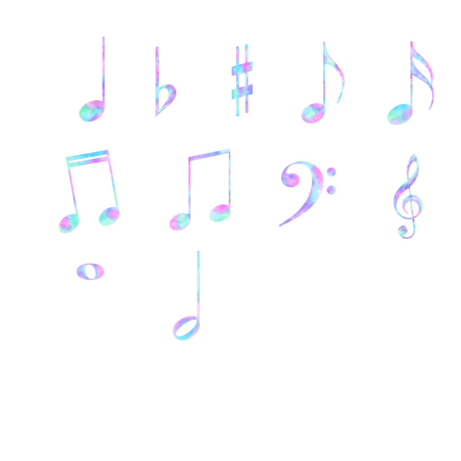 Watercolor Musical Notes, Watercolor Music Symbols, Music Clipart ...
