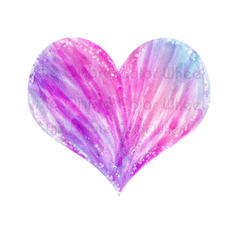 Watercolor Hearts, Watercolor Clipart, Valentines Day, Colorful Hearts ...