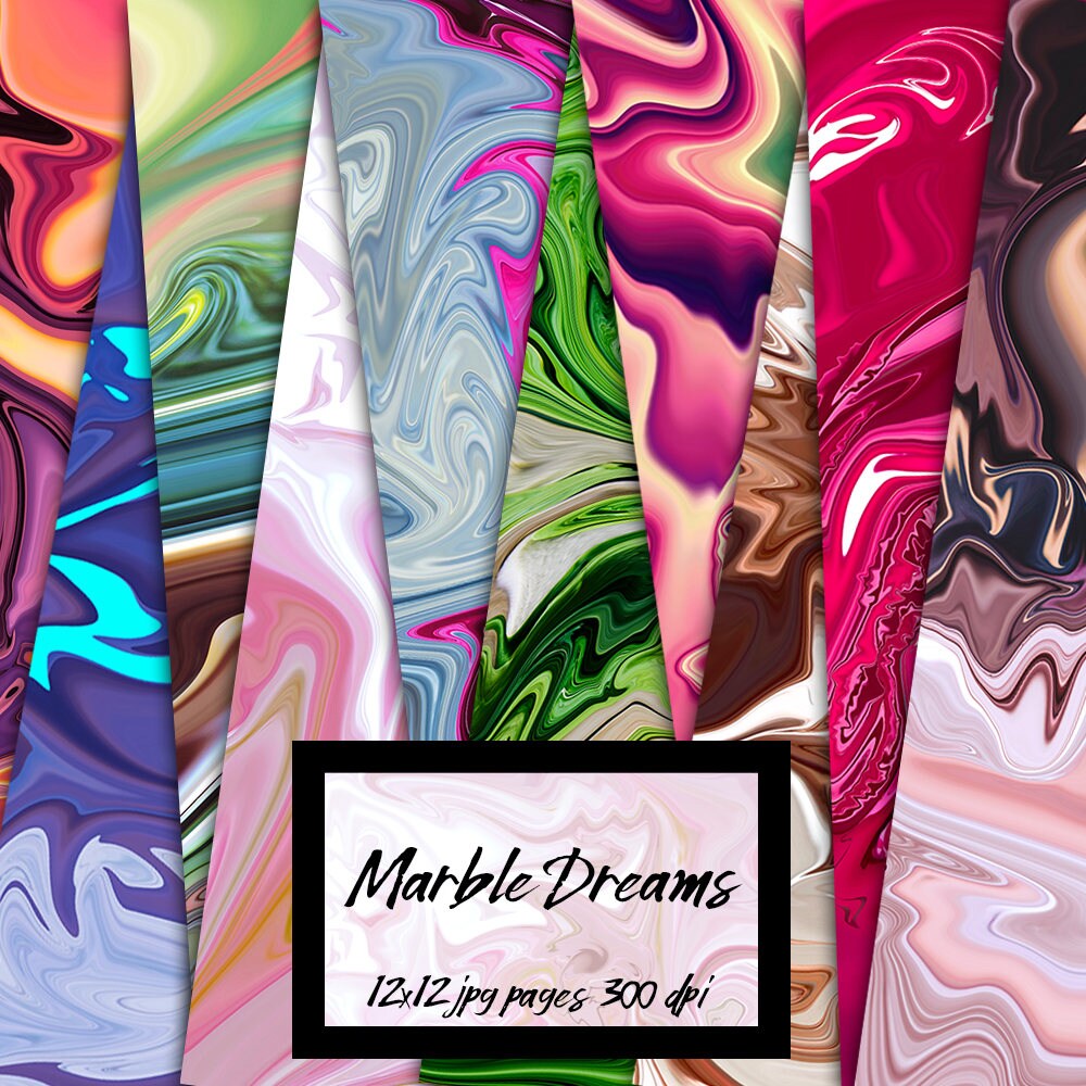 Liquid Marble Digital Paper Marble Background Colorful Background ...