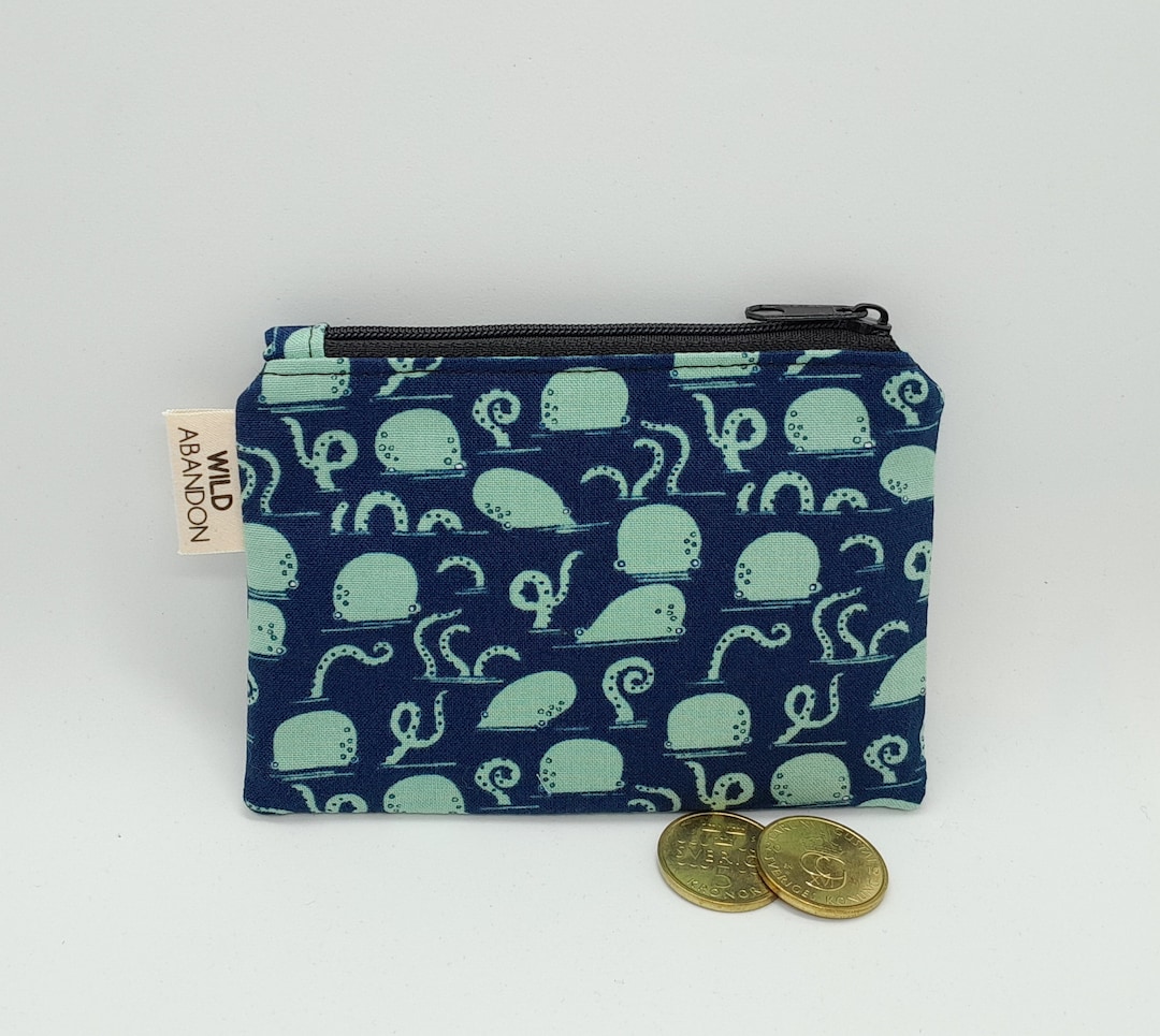 Sea Creatures Coin Purse - Octopus Travel Accessories - Small Zip Pouch ...