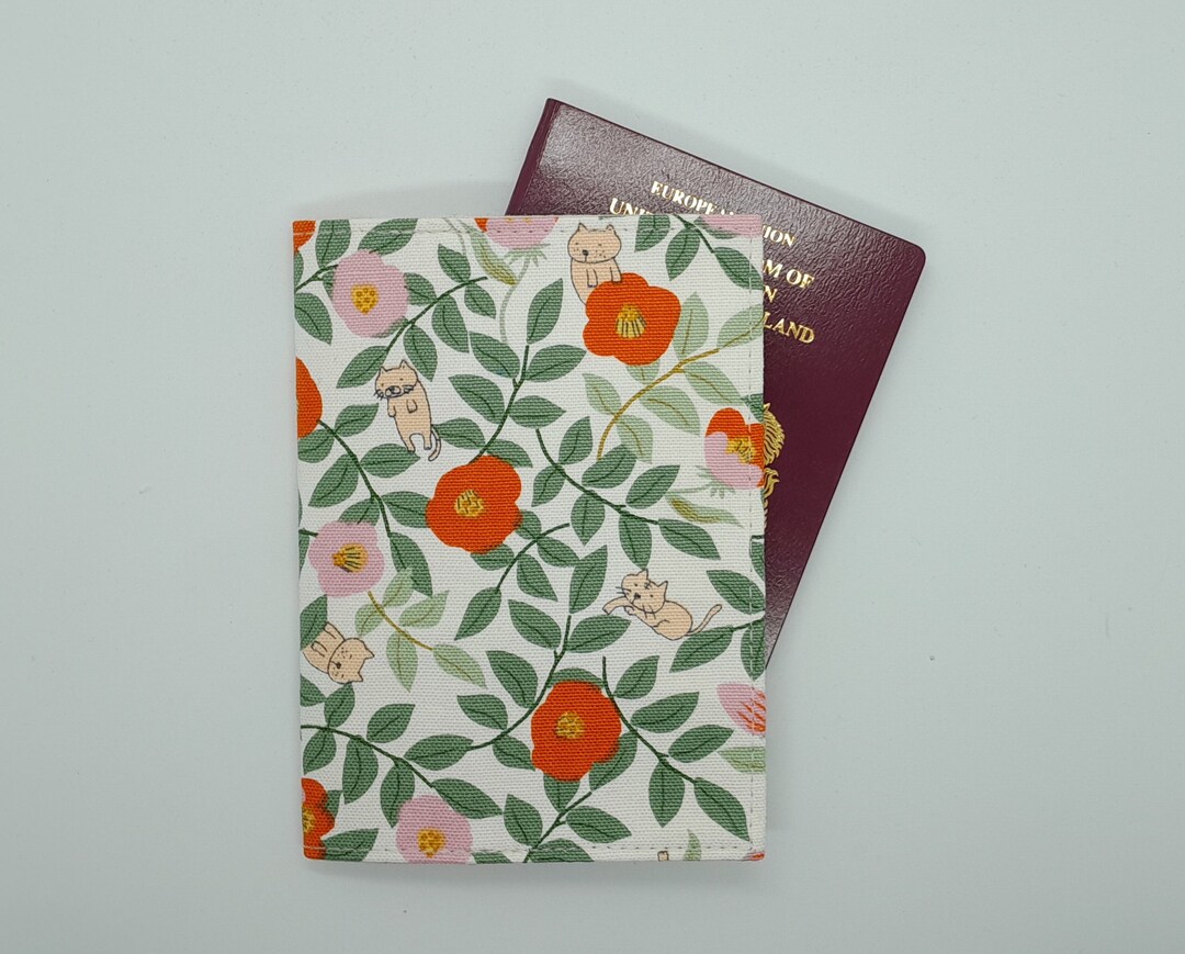 Flower Bush Cats Passport Cover Passport Holder Case Cute Travel ...