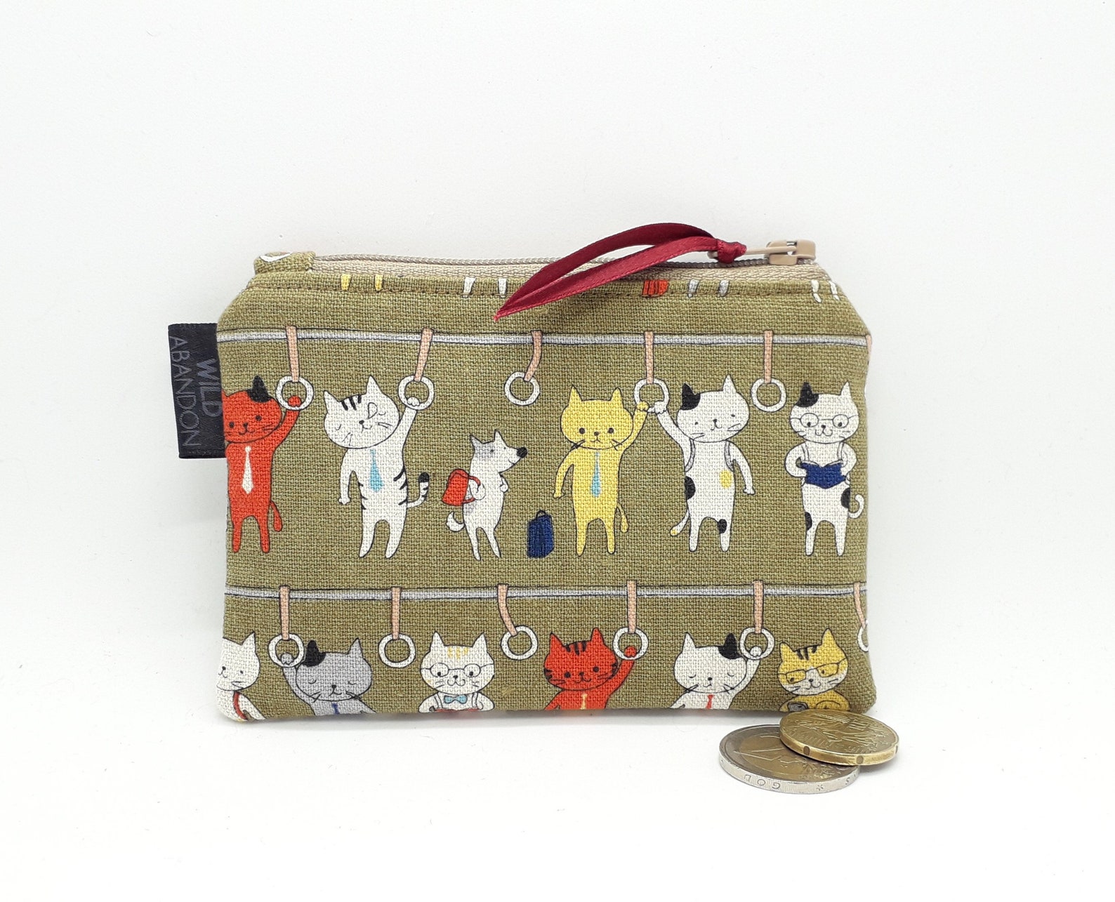 Subway Cats Coin Purse Kawaii Cat Small Zip Pouch Credit - Etsy