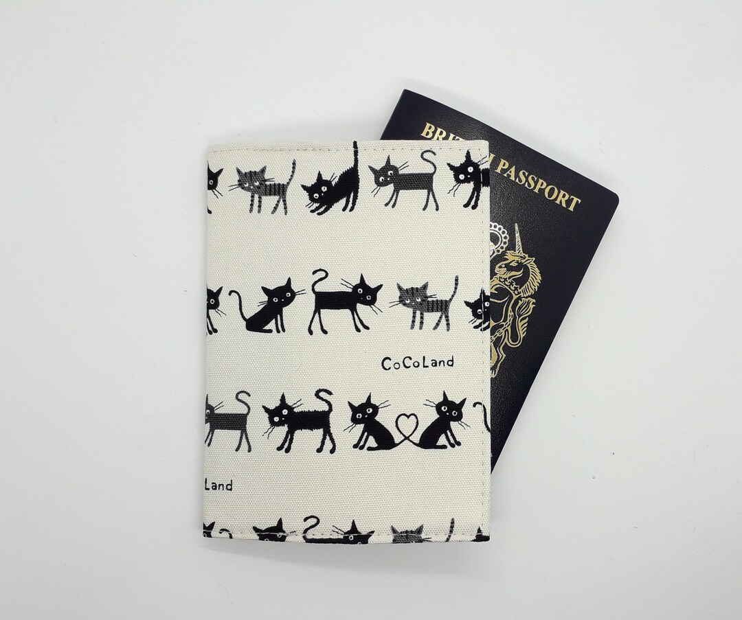 Black Cats Passport Cover Gift for Cat Lover Cute Passport Holder Case ...