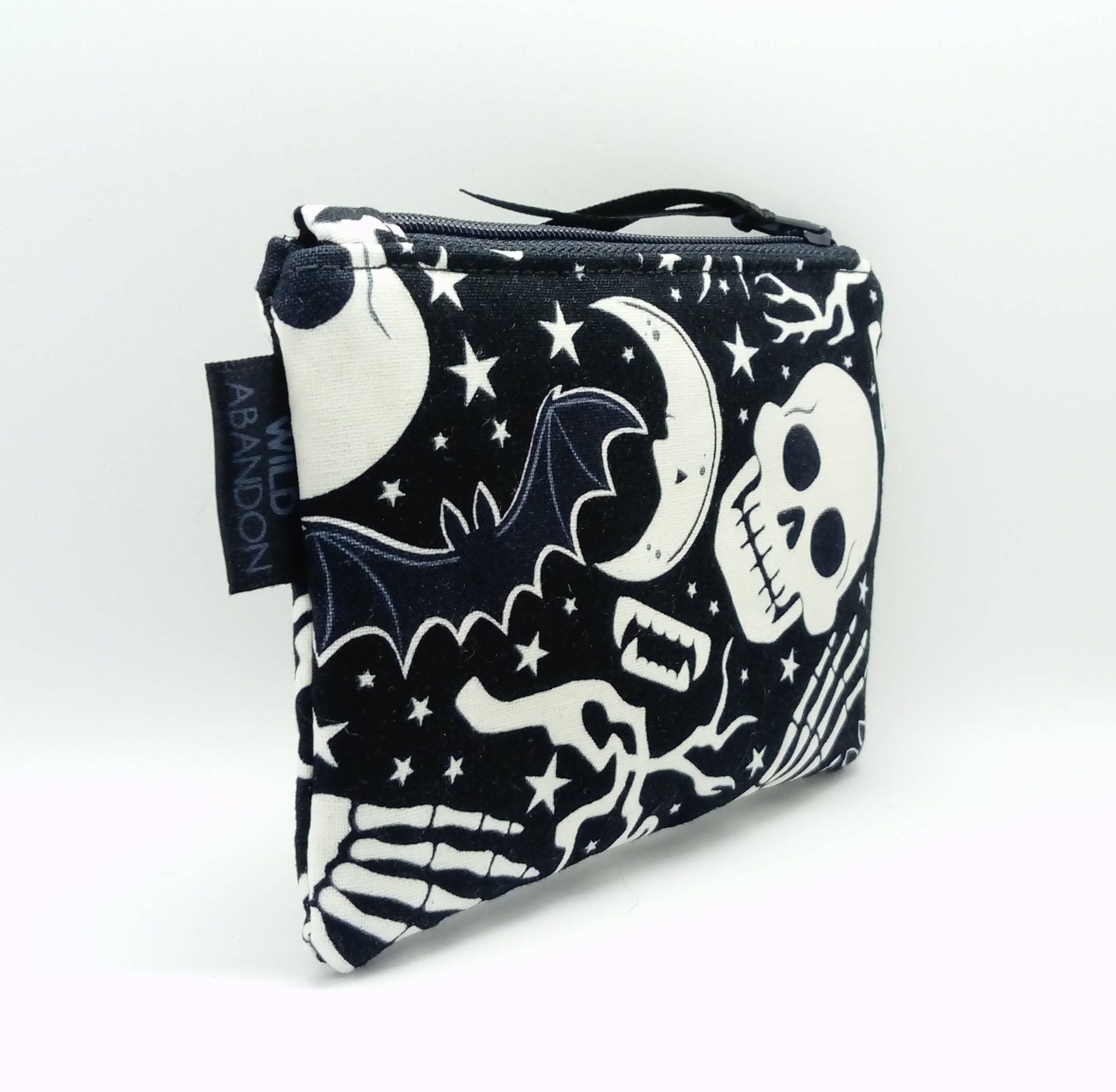 Skull Coin Purse Glow in the Dark Goth Gift Small Zip - Etsy