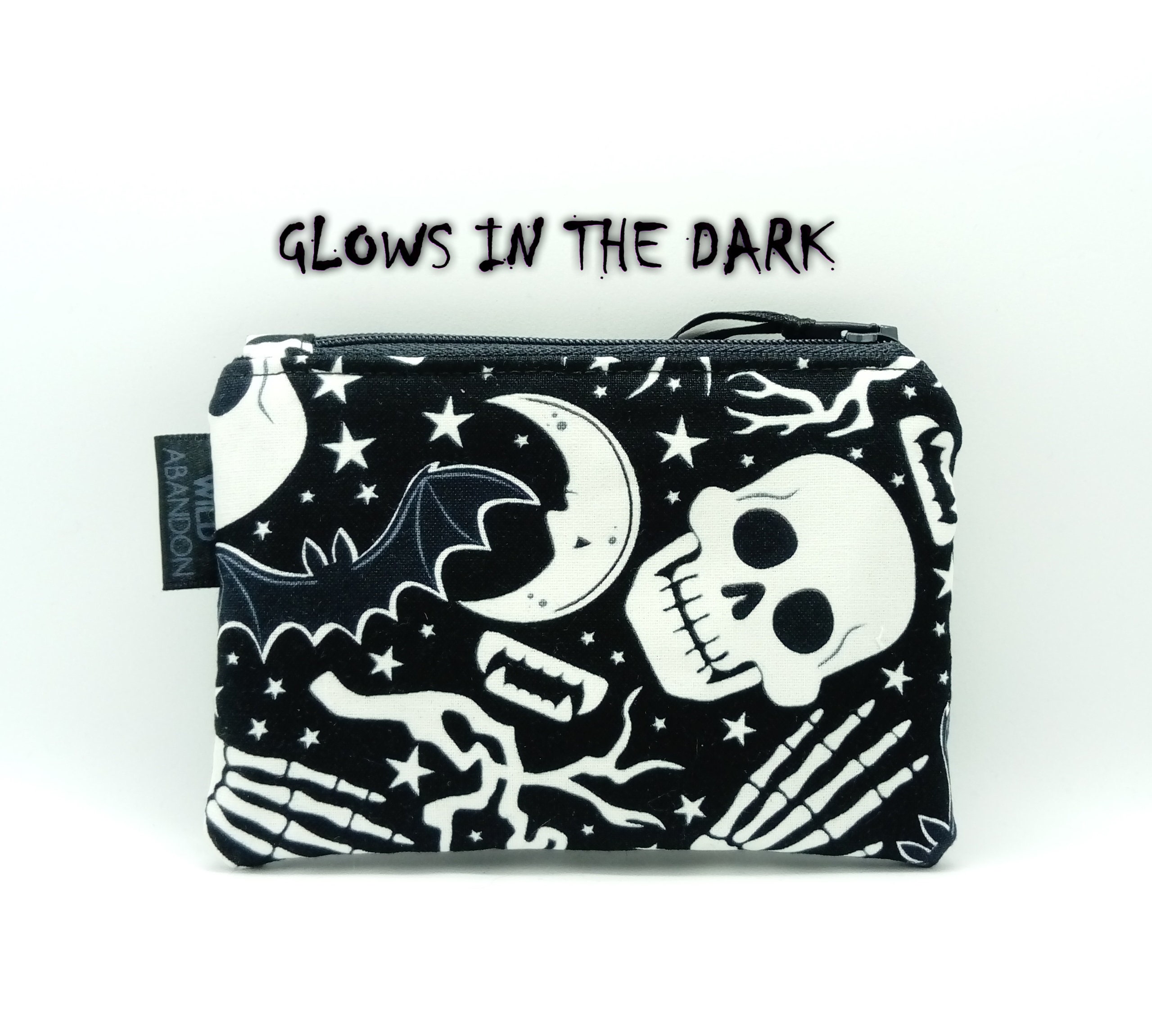 Skull Coin Purse Glow in the Dark Goth Gift Small Zip - Etsy