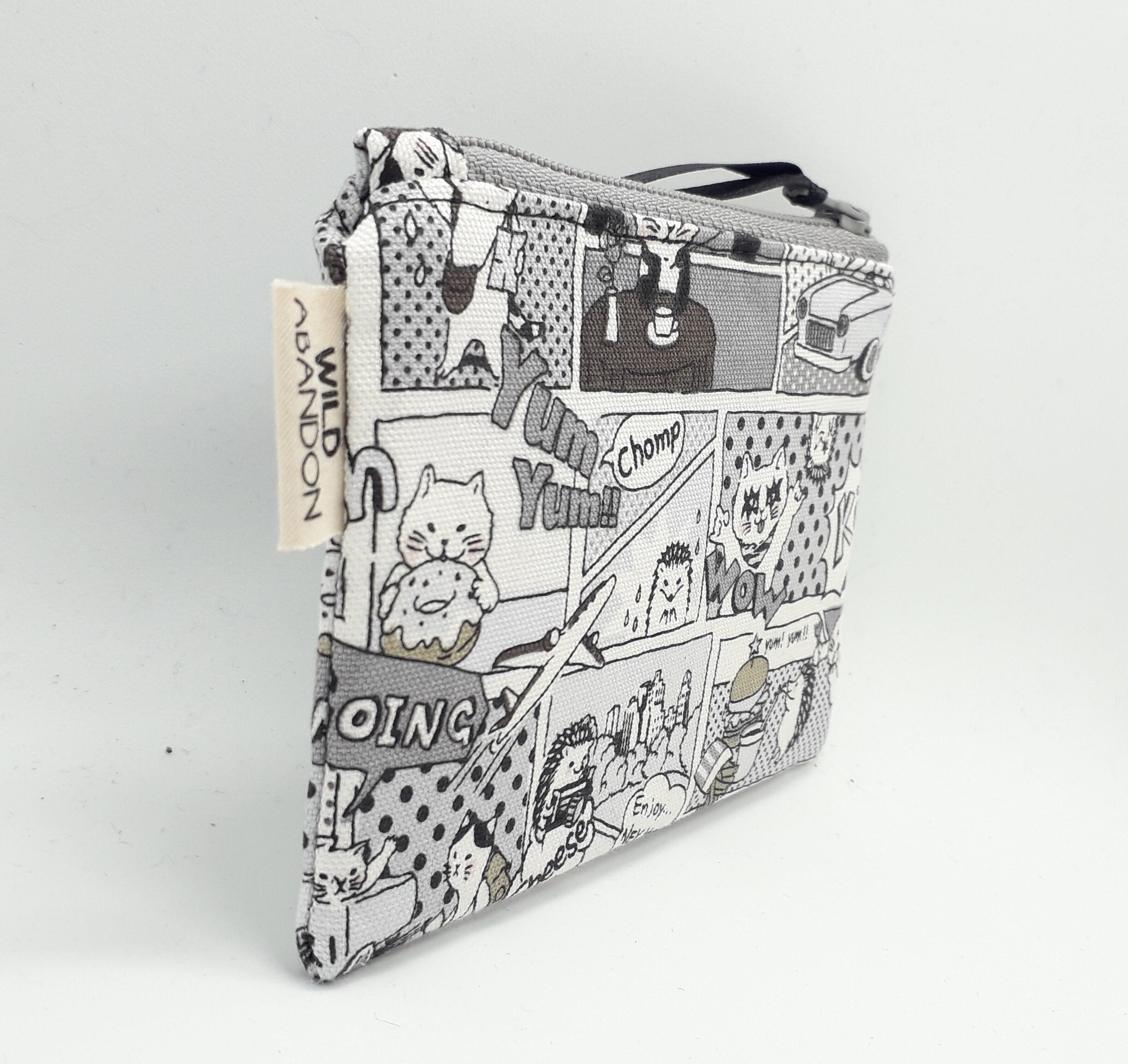 Comic Cats Coin Purse Kawaii Cat Small Zip Pouch Credit - Etsy