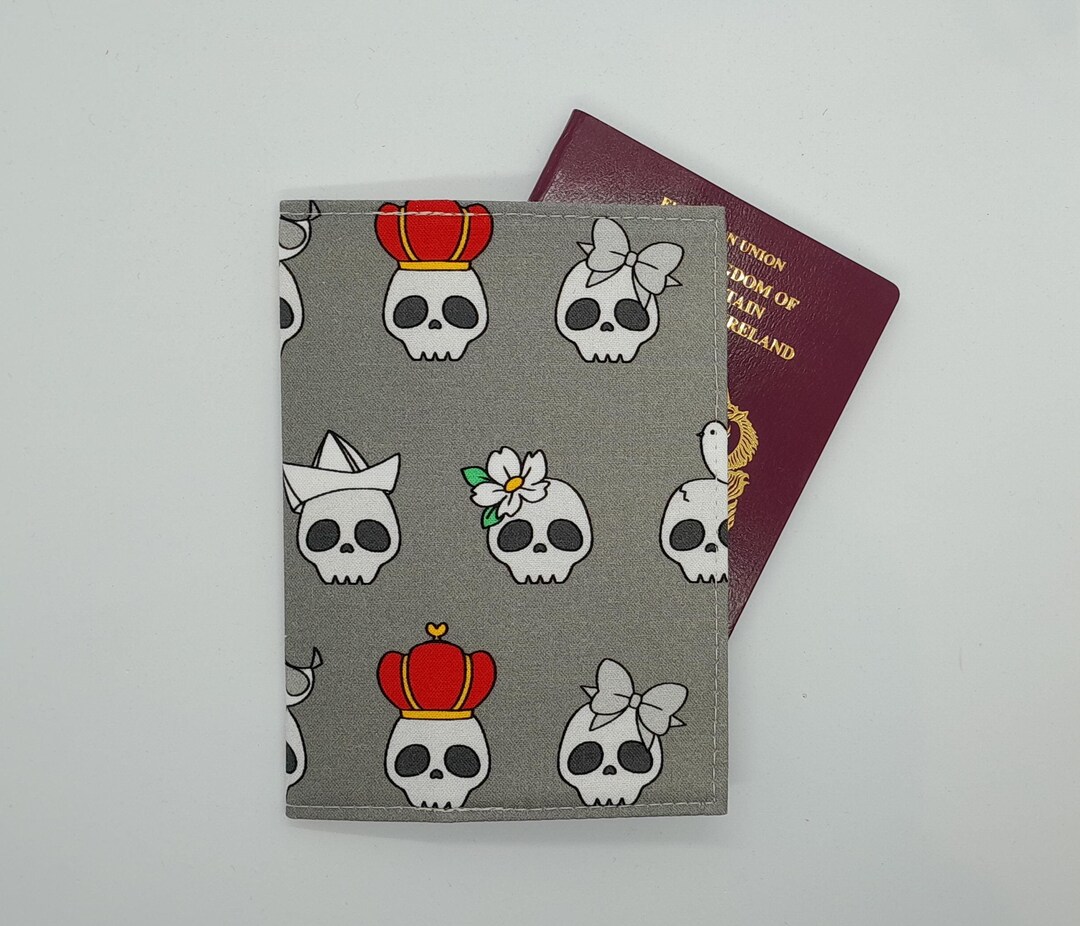 Skulls With Hats Passport Cover Cool Goth Passport Holder Case Travel ...