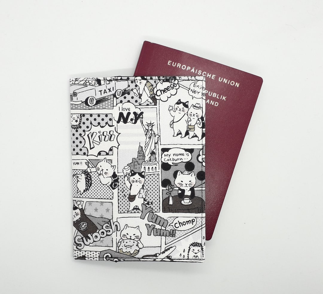 Comic Cats Passport Cover: Handmade Travel Gift - Etsy