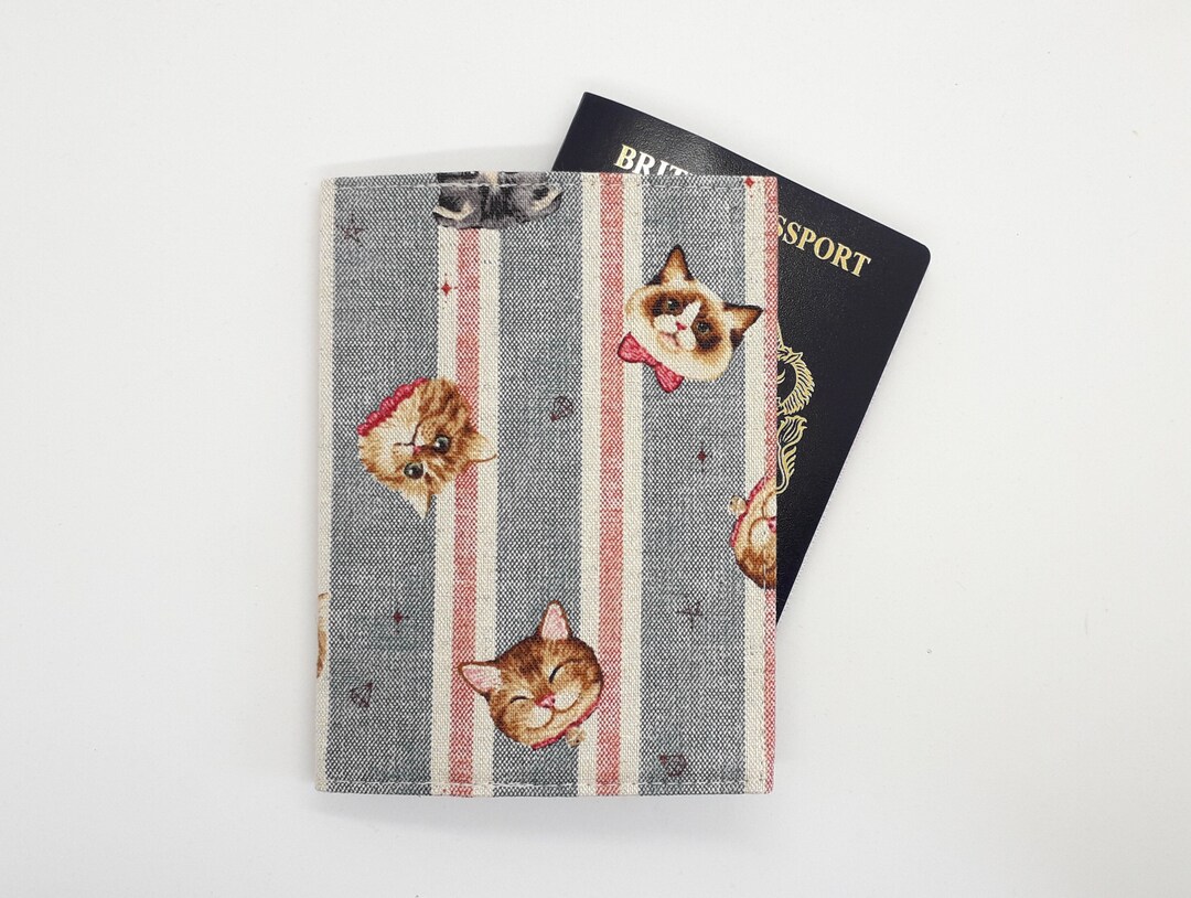 Vintage Cats Passport Cover - Handmade Cotton Travel Wallet - Etsy