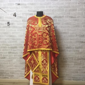 Red Priest Vestment Set With Angels - Priest Robes - Clothes for ...