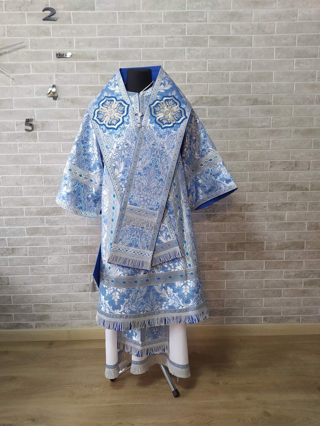 Light Blue Bishop's Vestments Vestments for Bishop Archbishop Vestments ...