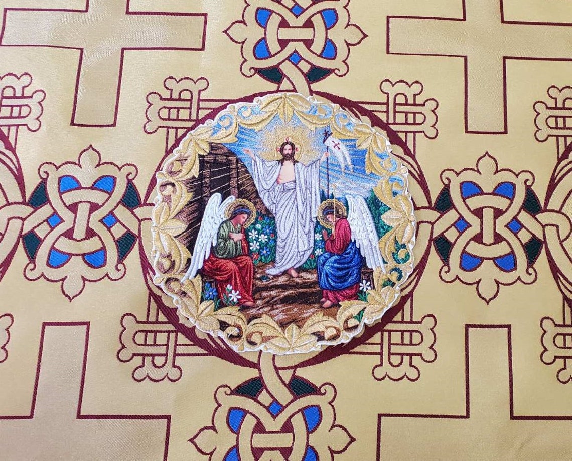 Liturgical embroidered vestment appliques Round icon patch | Etsy