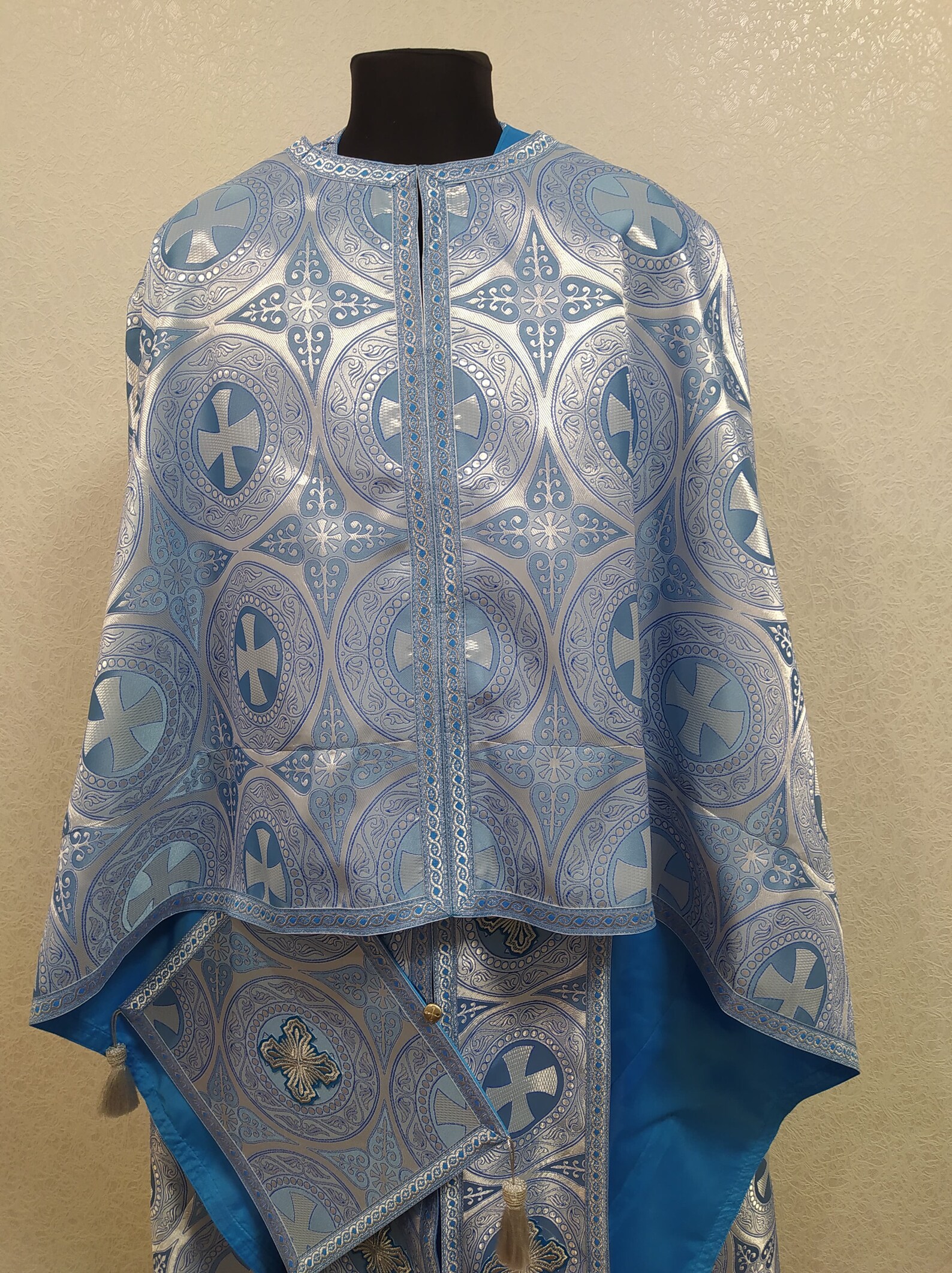 Light Blue Greek Vestment in Brocade Priest Vestment - Etsy