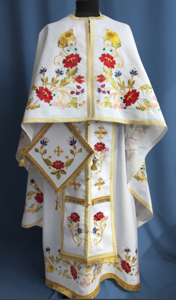 Embroidered Greek style vestment Priest robe Orthodox | Etsy