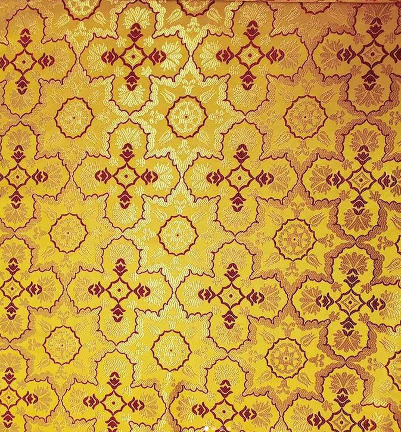 Yellow Nonmetallic Brocade Church Brocade Liturgical | Etsy