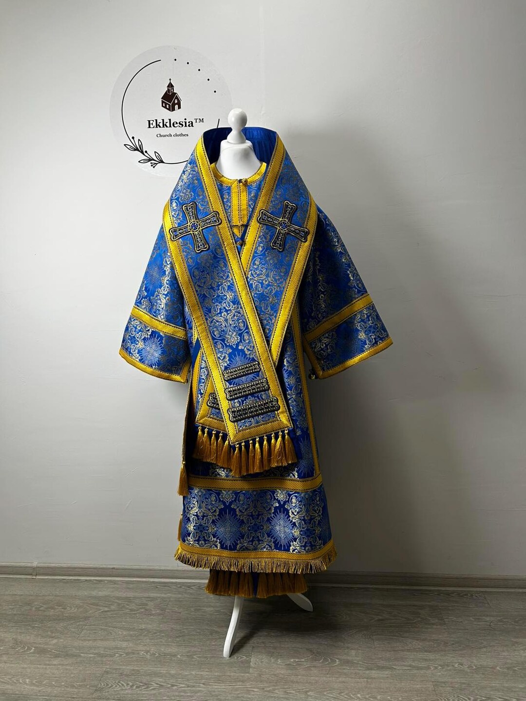 Blue Bishop's Vestments - Vestments for Bishop - Archbishop Vestments ...