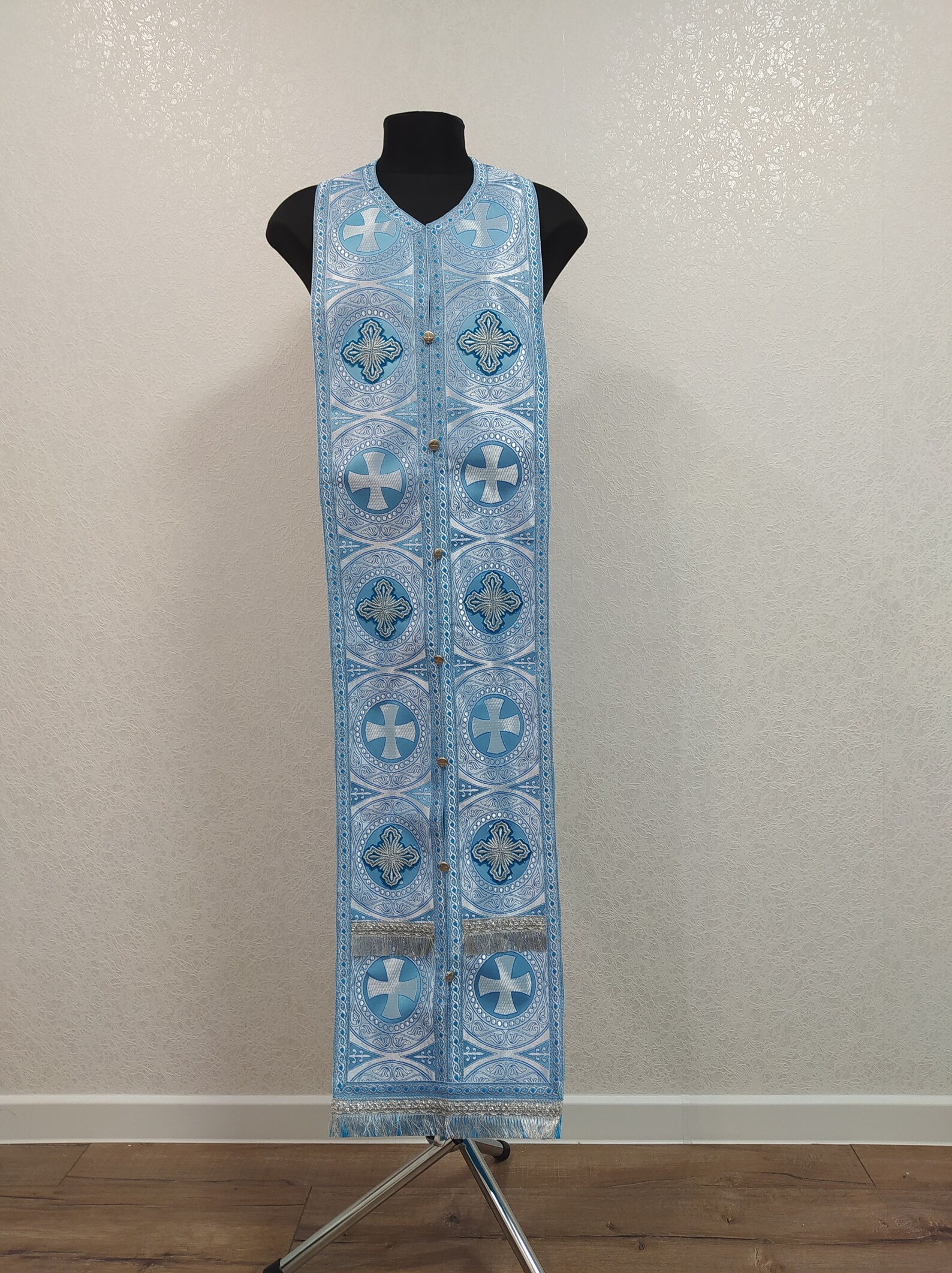 Light Blue Greek Vestment in Brocade Priest Vestment - Etsy