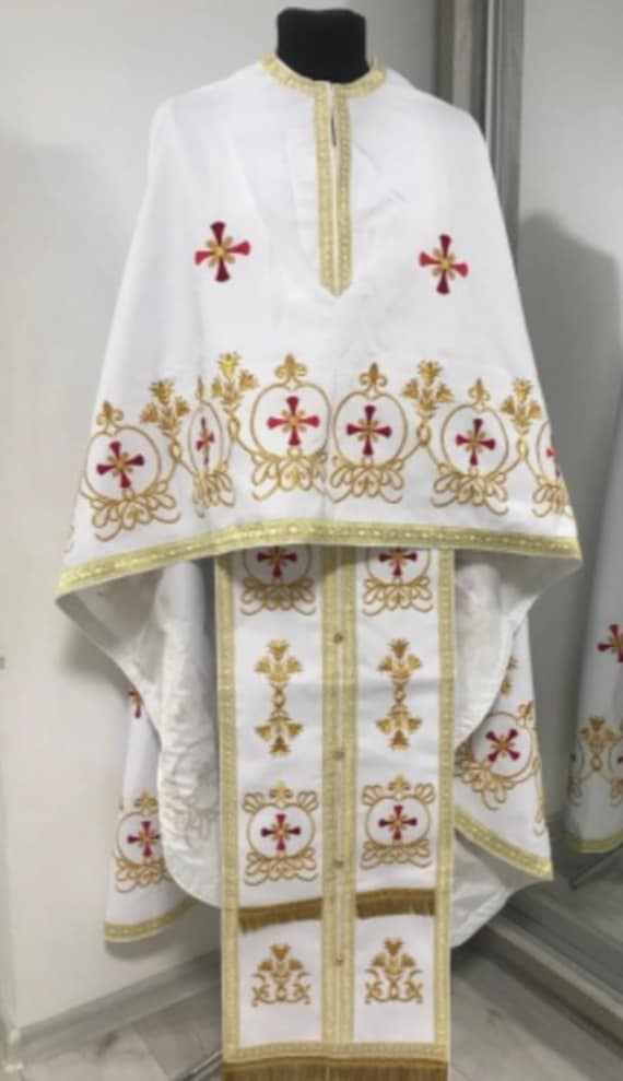 Embroidered Priest Orthodox Greek style vestment | Etsy