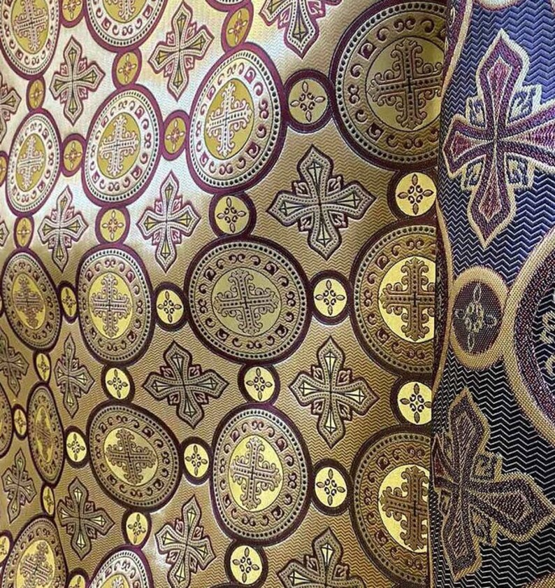 NEW GOLD & BURGUNDY Metallic Brocade Metallic Church Brocade - Etsy