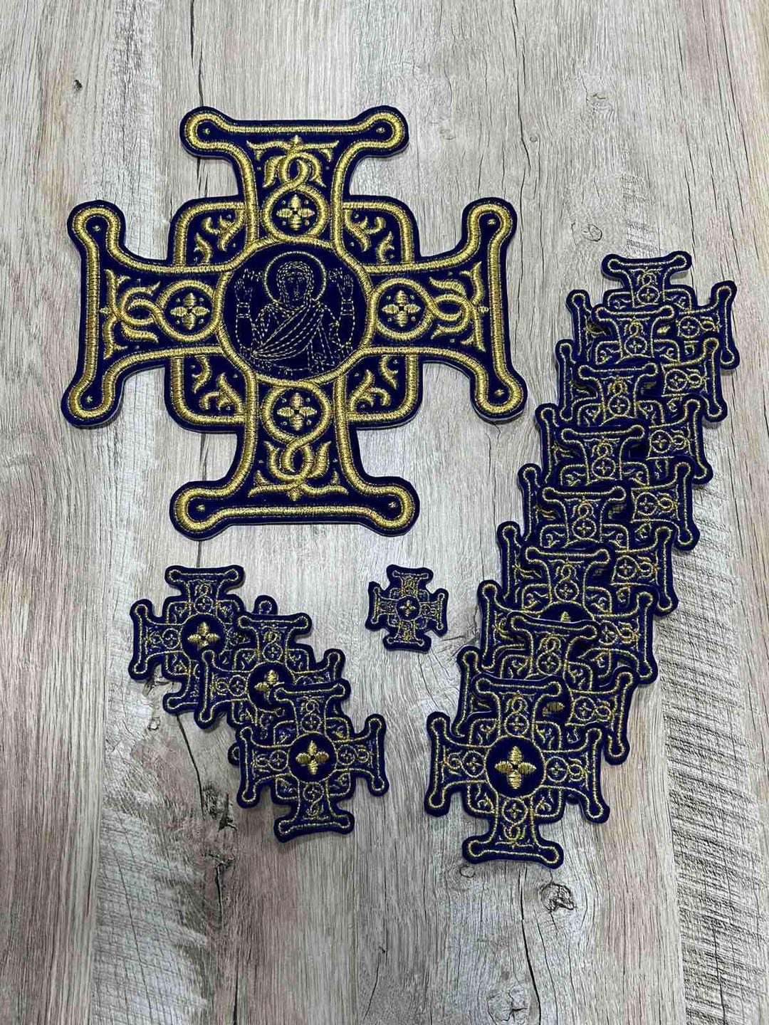 Set of 16 Embroidered Crosses for Vestment - Patch Crosses Appliques ...