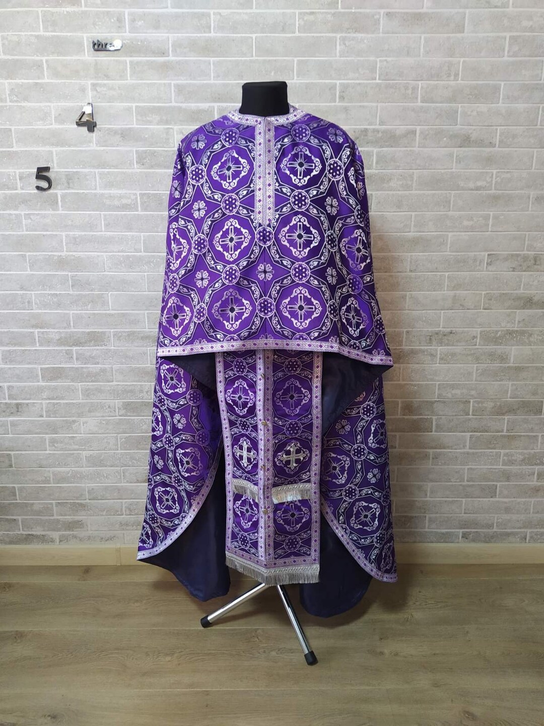 Violet Vestment Greek Vestment in Brocade Priest Vestment Clothes for ...
