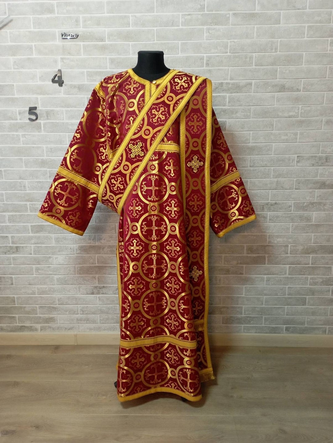 Deacon's Sticharion in Nica Fabric Orthodox Vestment - Etsy