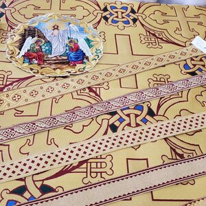 Liturgical embroidered vestment appliques Round icon patch | Etsy