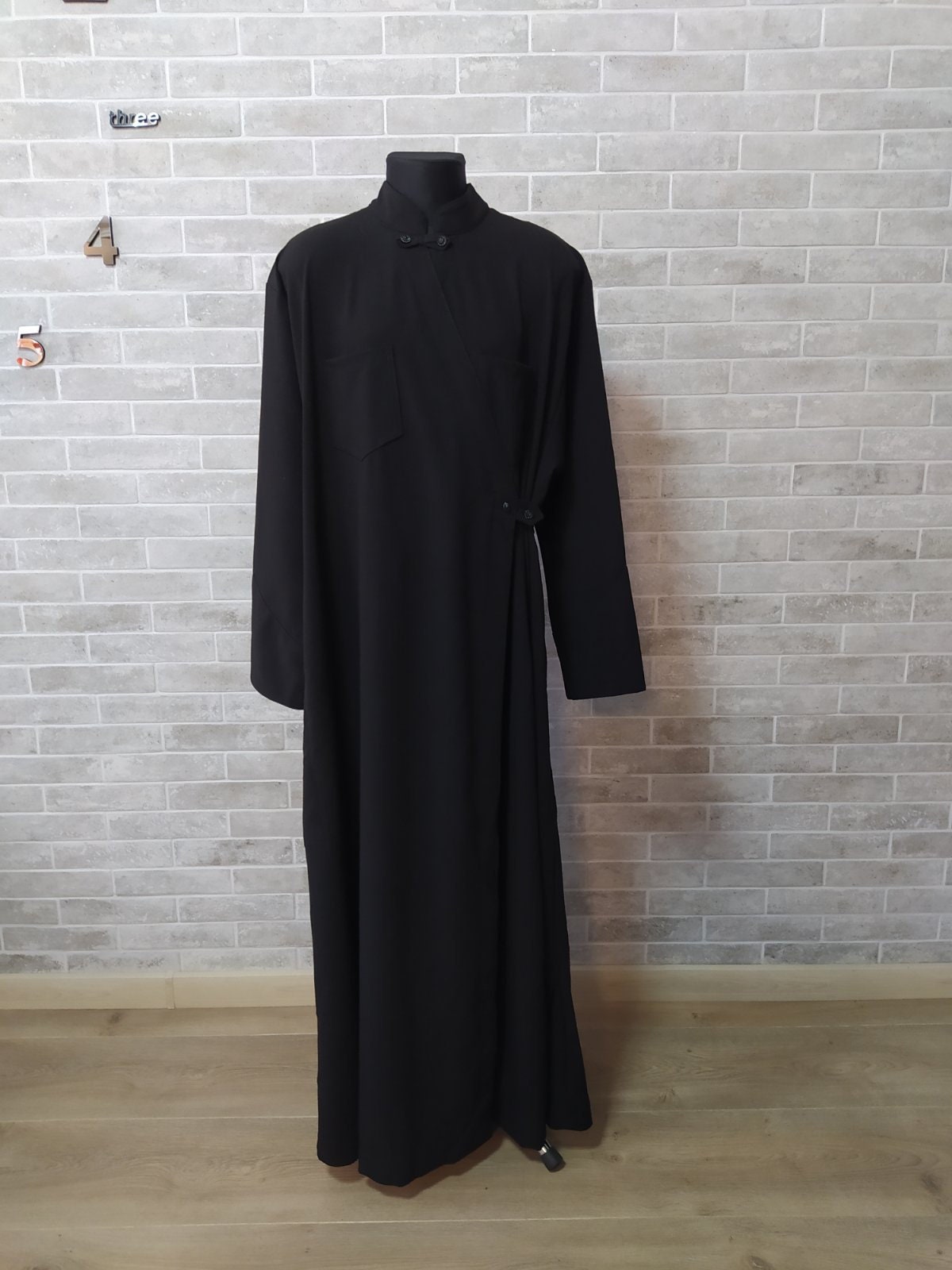 Winter Cassock Made of Wool Black Cassock in Wool Warm - Etsy