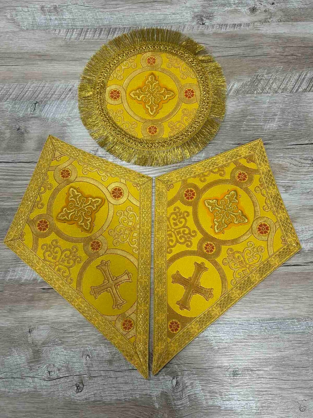 Altar Cross and Lamp Stands in Brocade - Orthodox Liturgical Element ...