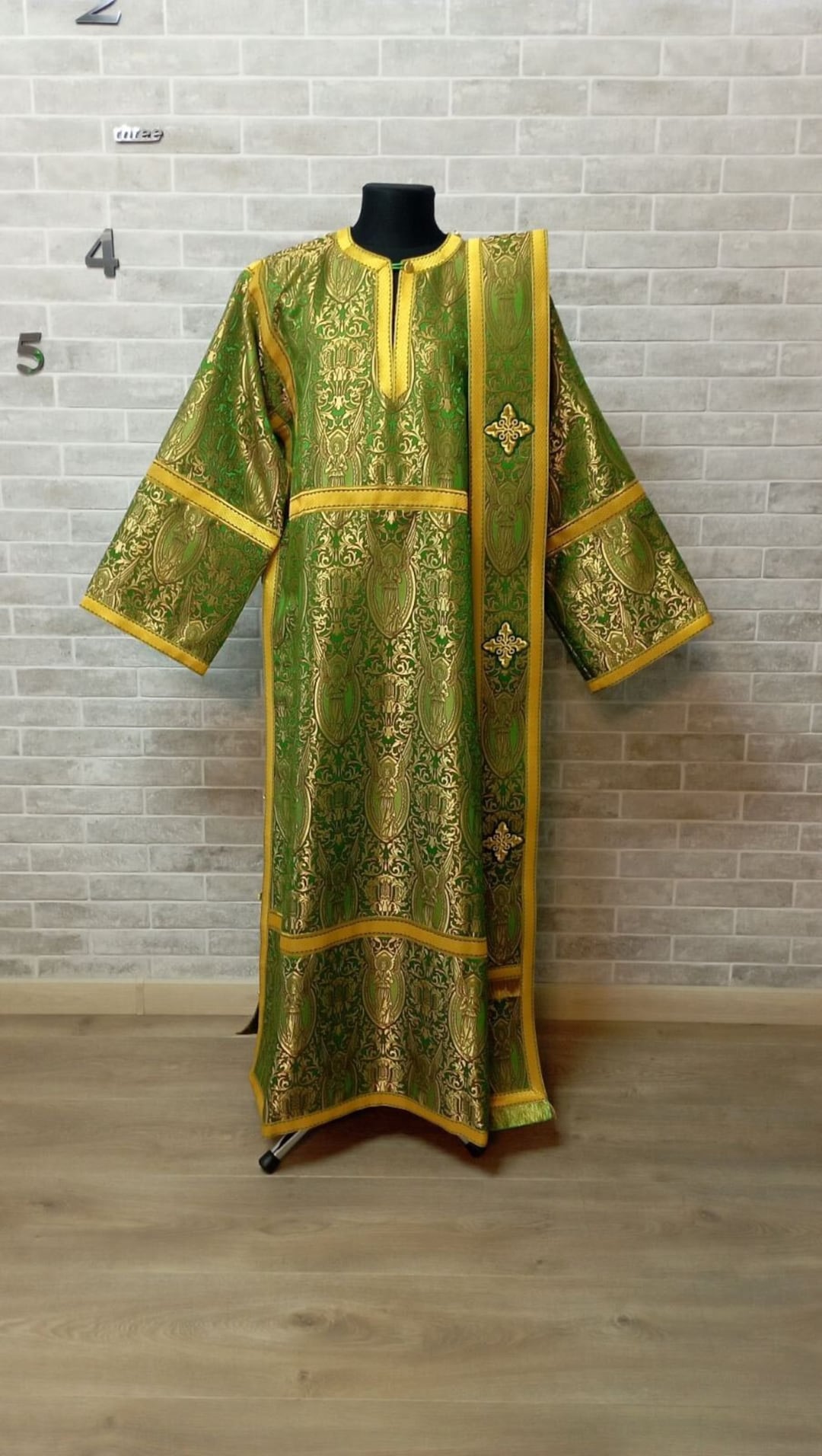 Protodeacon's Sticharion in Angels Brocade - Blue Deacon's Alb ...