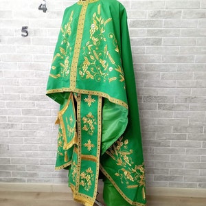 Green Greek Vestment Priest Robe Orthodox Vestments Priest Vestment ...