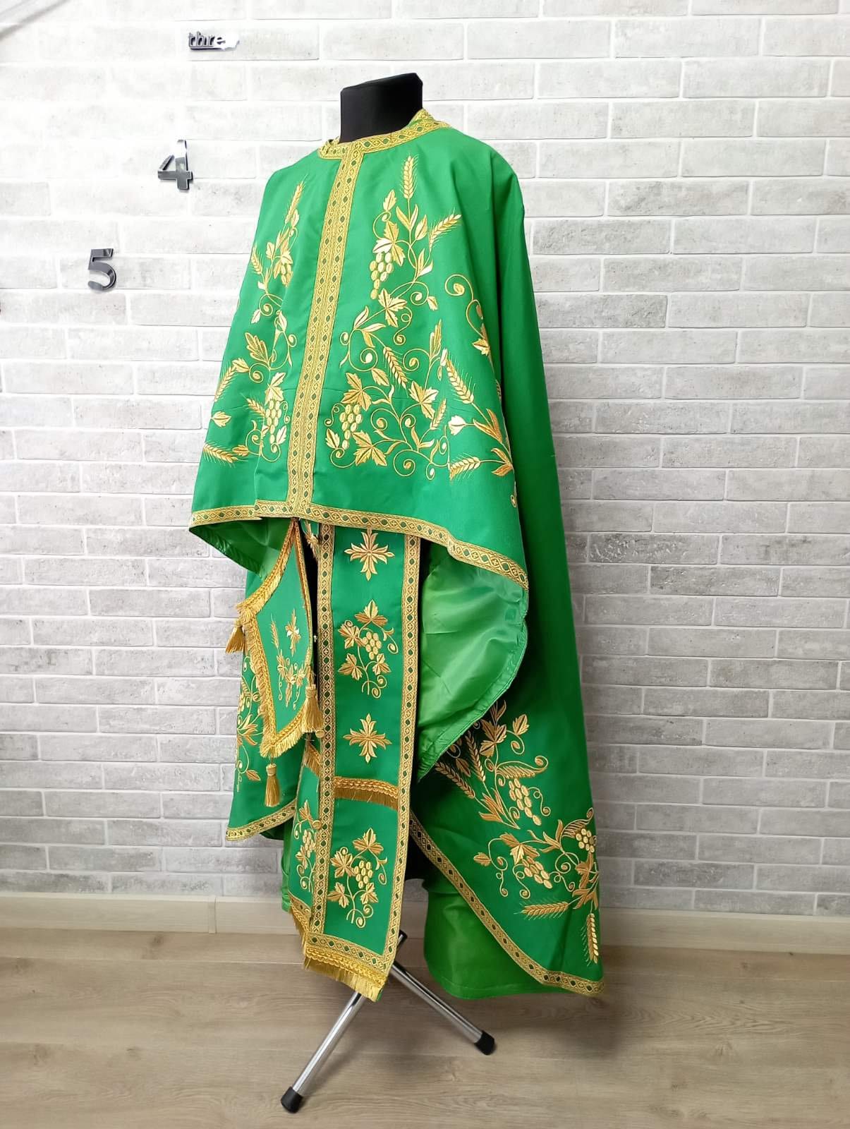 Green Greek Vestment - Priest Robe - Orthodox Vestments - Priest ...