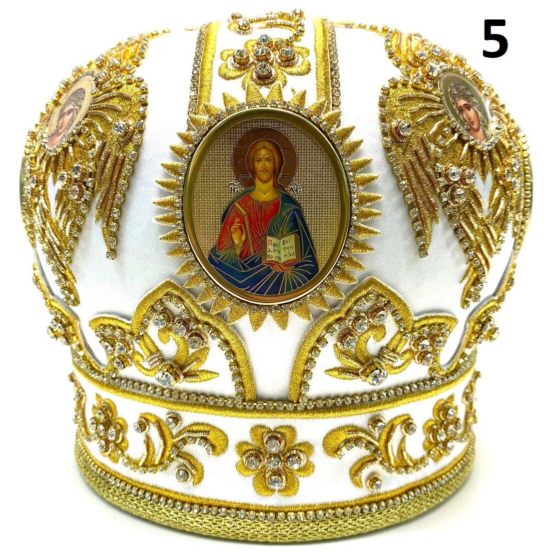 White & Gold Mitra Сrown Mitre Miter Mithra Mithras - Etsy UK