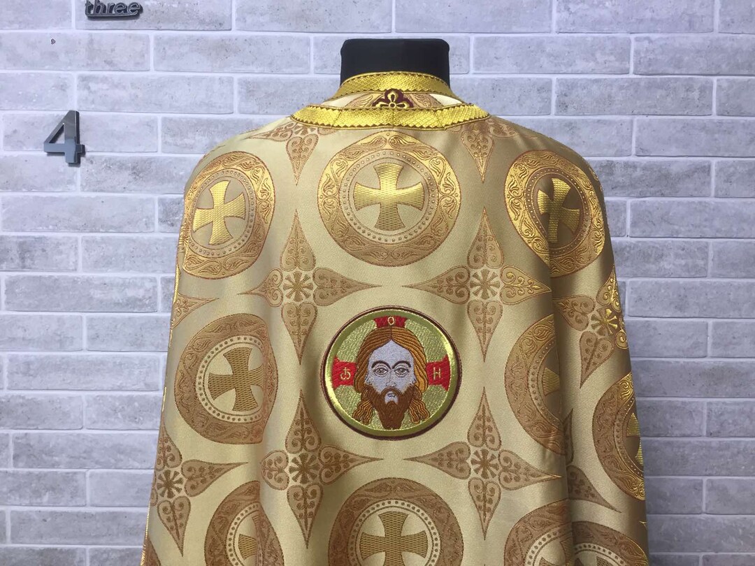 Greek Style Vestment With Icon of the Savior - Priest Vestment ...